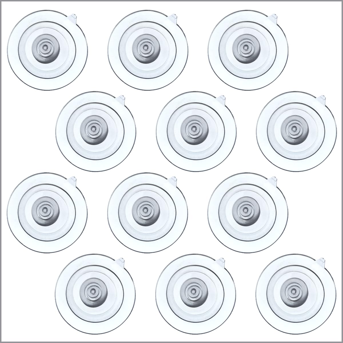 Clip Strip 12 Pack Suction Cups, Heavy Duty Super Sucker Suction Cup Without Hook, 1.75" Diameter, 4 pounds Downward Weighted Rate, Display Signage in Retail, Ideal for Home, Office, & Retail Stores