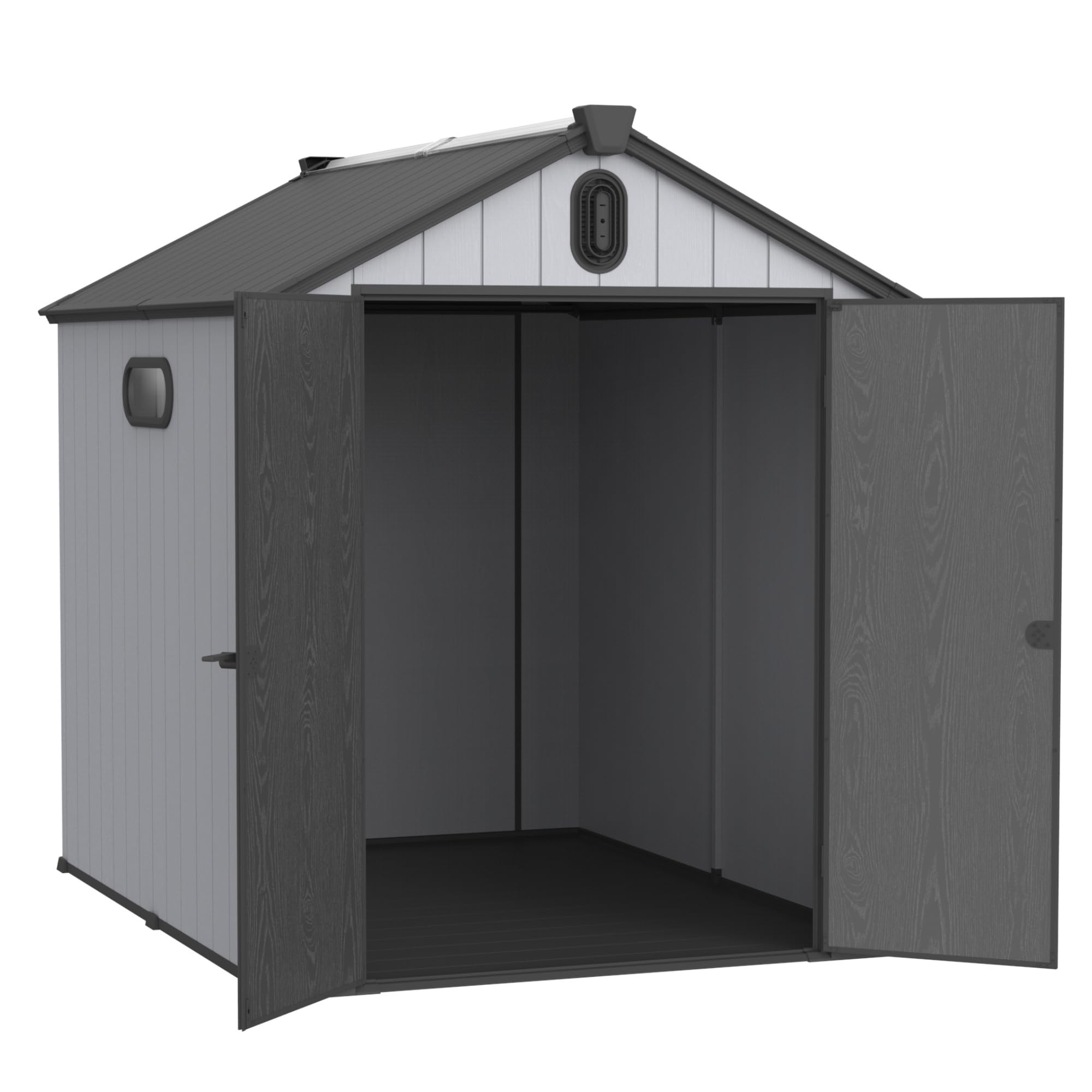 HXCQYGL XWT012 6 * 8ft Plastic Storage shed for Backyard Garden Big Spire Tool Storage (94.49-73.62-87.01)