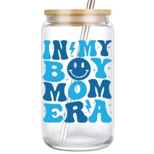 boy mom gifts for mom - new mom gifts - postpartum gifts for mom to be - cool birthday christmas for pregnant mom, expecting mom, baby mama, mommy to be in my boy mom era 16 oz iced coffee cup