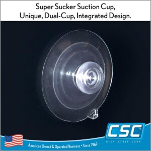 Clip Strip 12 Pack Suction Cups, Heavy Duty Super Sucker Suction Cup Without Hook, 1.75" Diameter, 4 pounds Downward Weighted Rate, Display Signage in Retail, Ideal for Home, Office, & Retail Stores