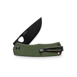 JAMES° The Folsom Folding Pocket Knife Built for EDC, Black 2.75" Stainless Steel Blade, Liner-Lock, and Ambidextrous Design, OD Green Grip