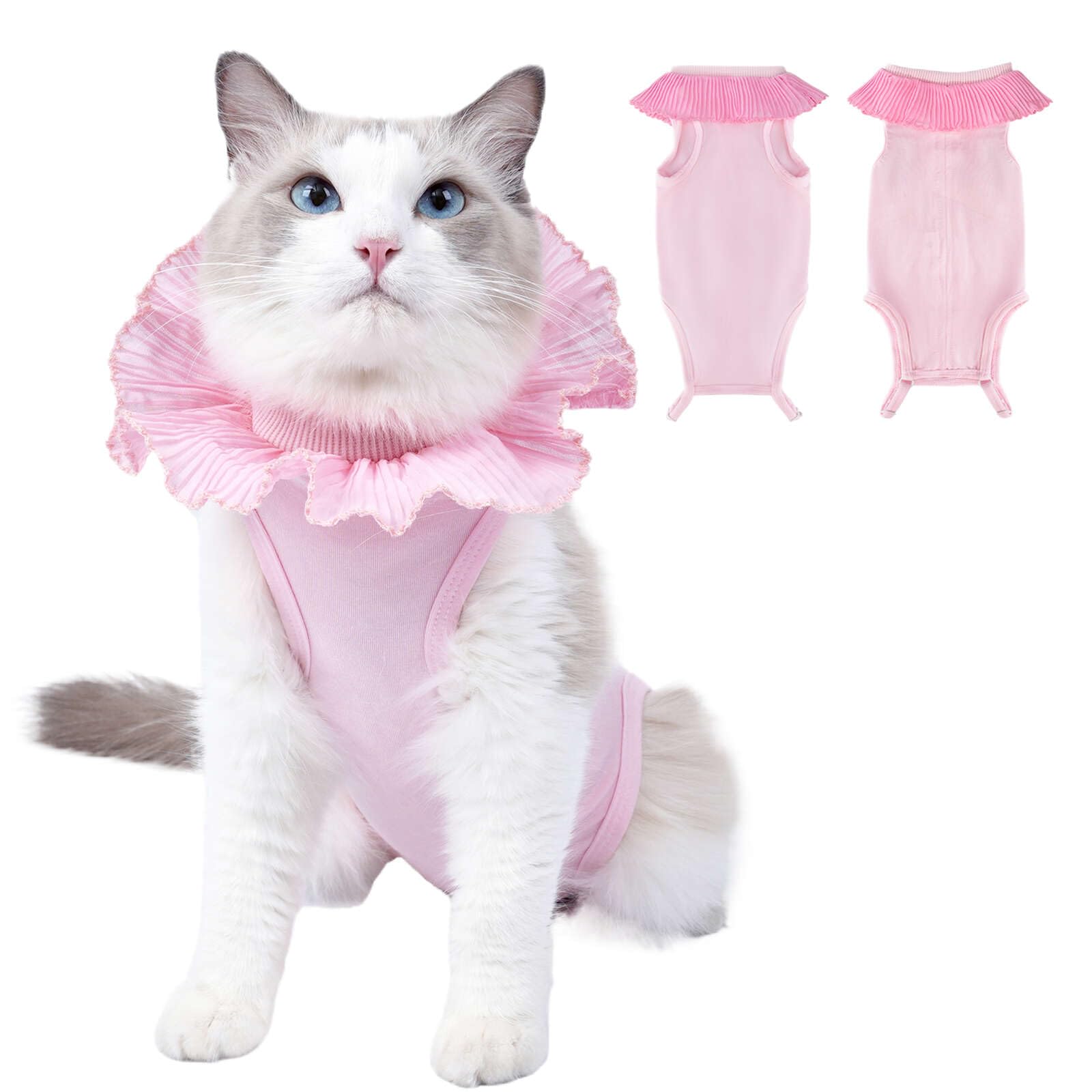 Cat Recovery Suit Cat Onesie for Cats After Surgery Female, Breathable Cat Surgery Recovery Suit for Abdominal Wounds Post-Surgery, Cat Surgical Spay Recovery Shirt for Cats Kitten Pink Small