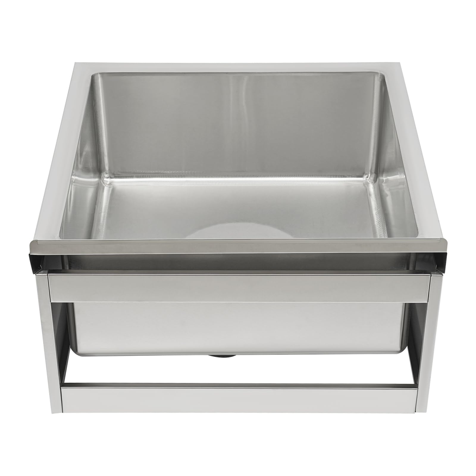 Commercial Mop Sink Floor Basin 24x24x13" 304 Stainless Steel Mop Service Basin with Quick Draining Filter Basket Household Mop Bucket Single Bowl Kitchen Sink Prep&Utility Sink