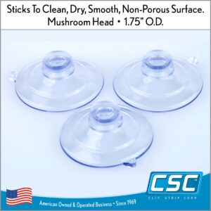 Clip Strip 12 Pack Suction Cups, Heavy Duty Super Sucker Suction Cup Without Hook, 1.75" Diameter, 4 pounds Downward Weighted Rate, Display Signage in Retail, Ideal for Home, Office, & Retail Stores