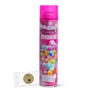 vs trade corp bundle balloon mega shine spray + balloon sticky dots heavy duty double sided, christmas décor balloon shine spray, 100 dots, 570ml