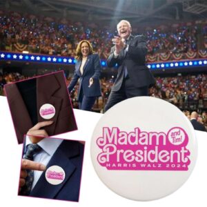 Kamala Harris Waltz 2024 Button Pins，Kamala Harris Tim Waltz 2024 President Election Round Buttons Badge for Supporter, Kamala 2024 New Cute Pin, Exquisite Kamala Harris Lapel pins(10pcs) (Pink)