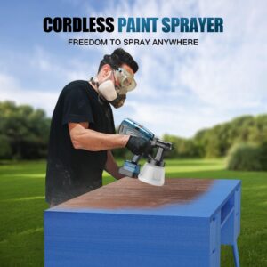 Cordless Paint Sprayer for Makita 18V LXT Li-ion Battery, 200W Spray Paint Gun with Brushless Motor, 3 Copper Nozzle and 1000ML Container, Spray Gun for Painting Ceiling, Fence, Walls(No Battery)