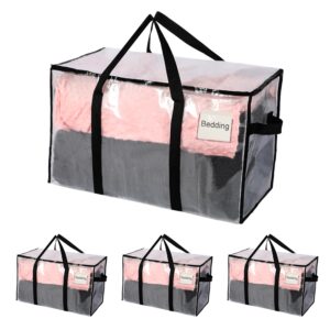 4 pack moving bags,boxes for packaging moving storage bags,space saving storage bags alternative to moving boxes and bins, semi-transparent