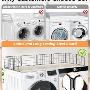 Magnetic Laundry Guard, 49.5'' Wide Metal Laundry Guards for Washer and Dryer with Silicone Gap Cover, Washer Dryer Countertop Organization, Laundry Topper For Most Front-Load and Flat-top Machine