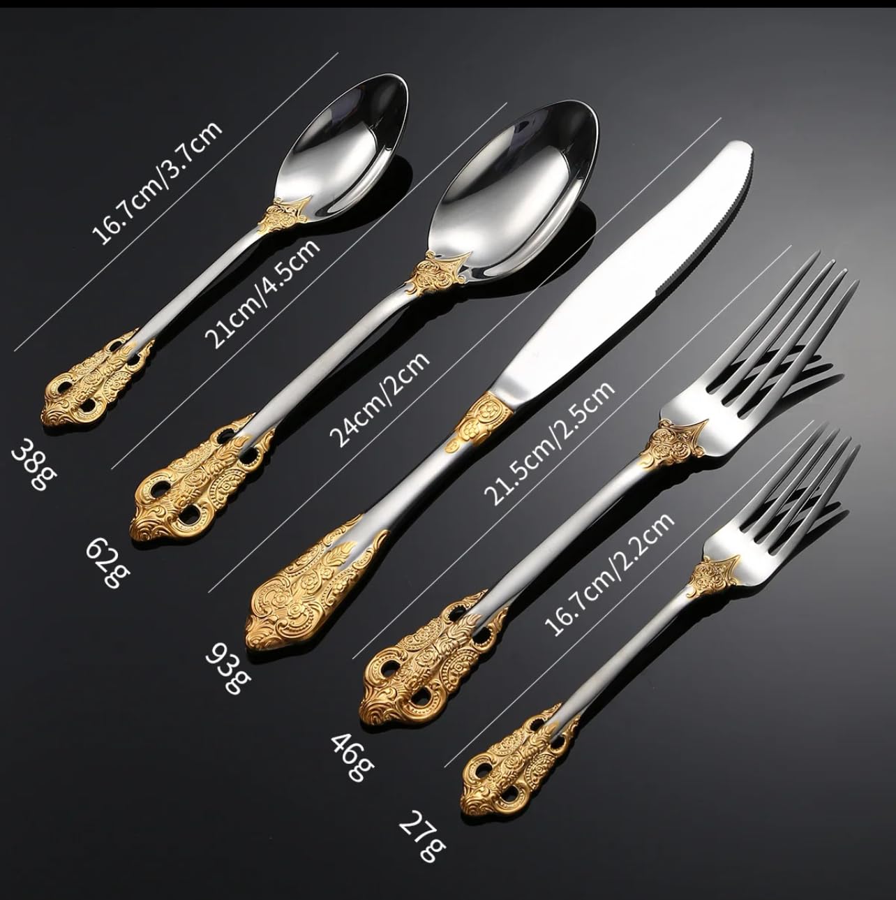 ELiTA ESSENTIALS Luxury 30 Pcs Silverware Set, Royal Flatware Set, Modern 304 Stainless Steel Flatware, Cutlery, Tableware. Serving 6. (Gold & Silver)