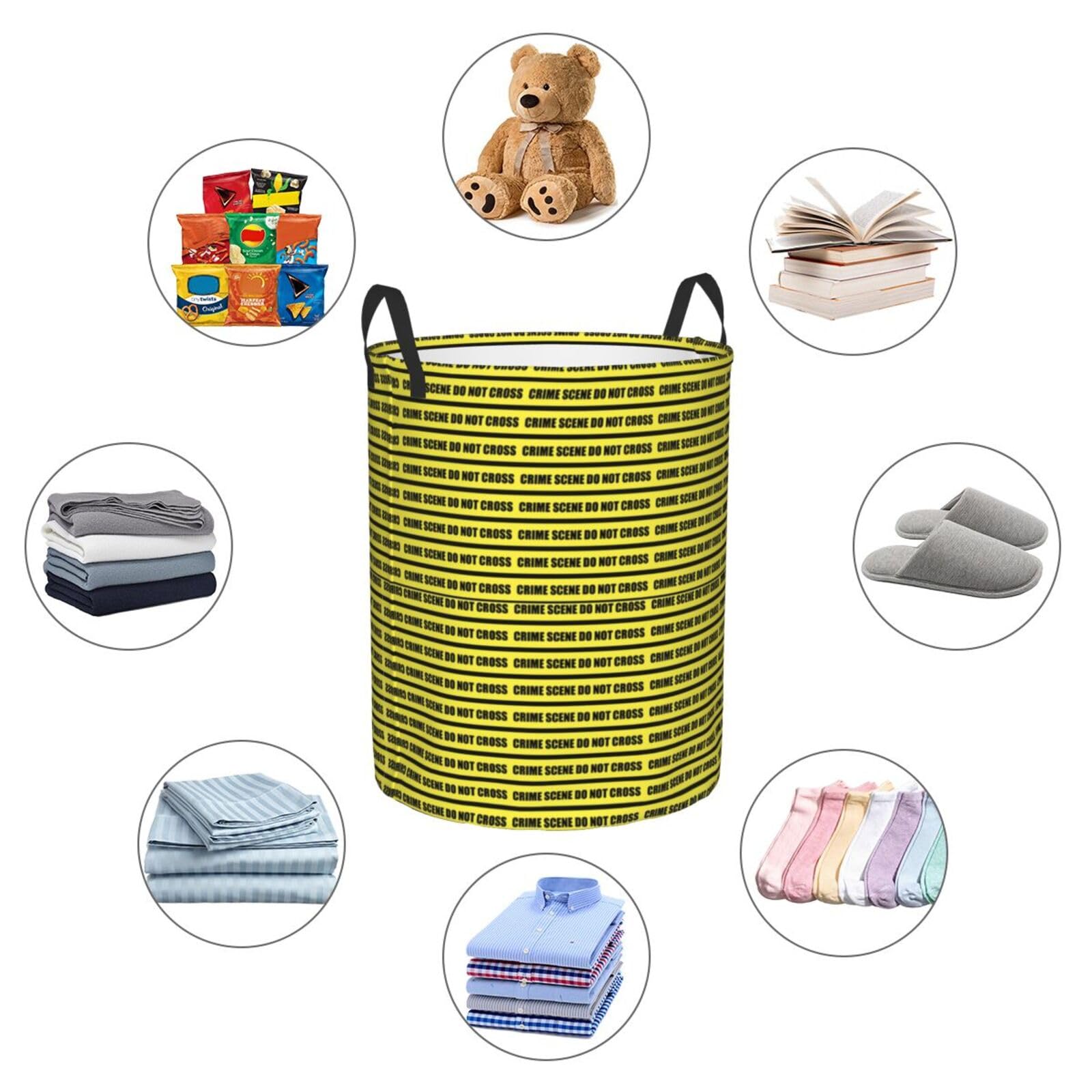 Crime Scene Laundry Hamper Basket with Handles For Bathroom Laundry Storage Bedroom