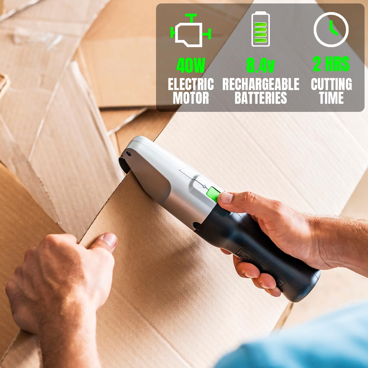 BoxBlayde Premium Electric Cardboard Cutter - The Ultimate Tool for Effortless Box Cutting - Heavy Duty Power Box Cutter Ideal for Home, Office and Industrial Use.