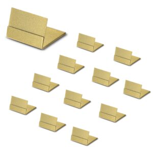 poduff gold table number holders, 12-pack metal place card stands & picture holders with storage box - ideal for weddings, anniversaries, and parties