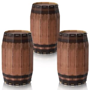 teenyyou 3 pcs western cowboy party decoration pirate barrel decoration pirate party decorations cowboy baby shower decorations wooden barrel cardboard barrel western prop decoration