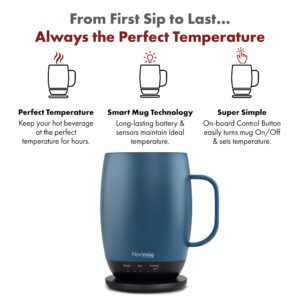 Nextmug Plus - Temperature-Controlled, Self-Heating Coffee Mug (Slate Blue - 18 oz.)