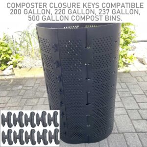 10 Pack Composter Closure Keys Easy to Setup Compost Bin Accessory with Majority Compatible Compost Bins