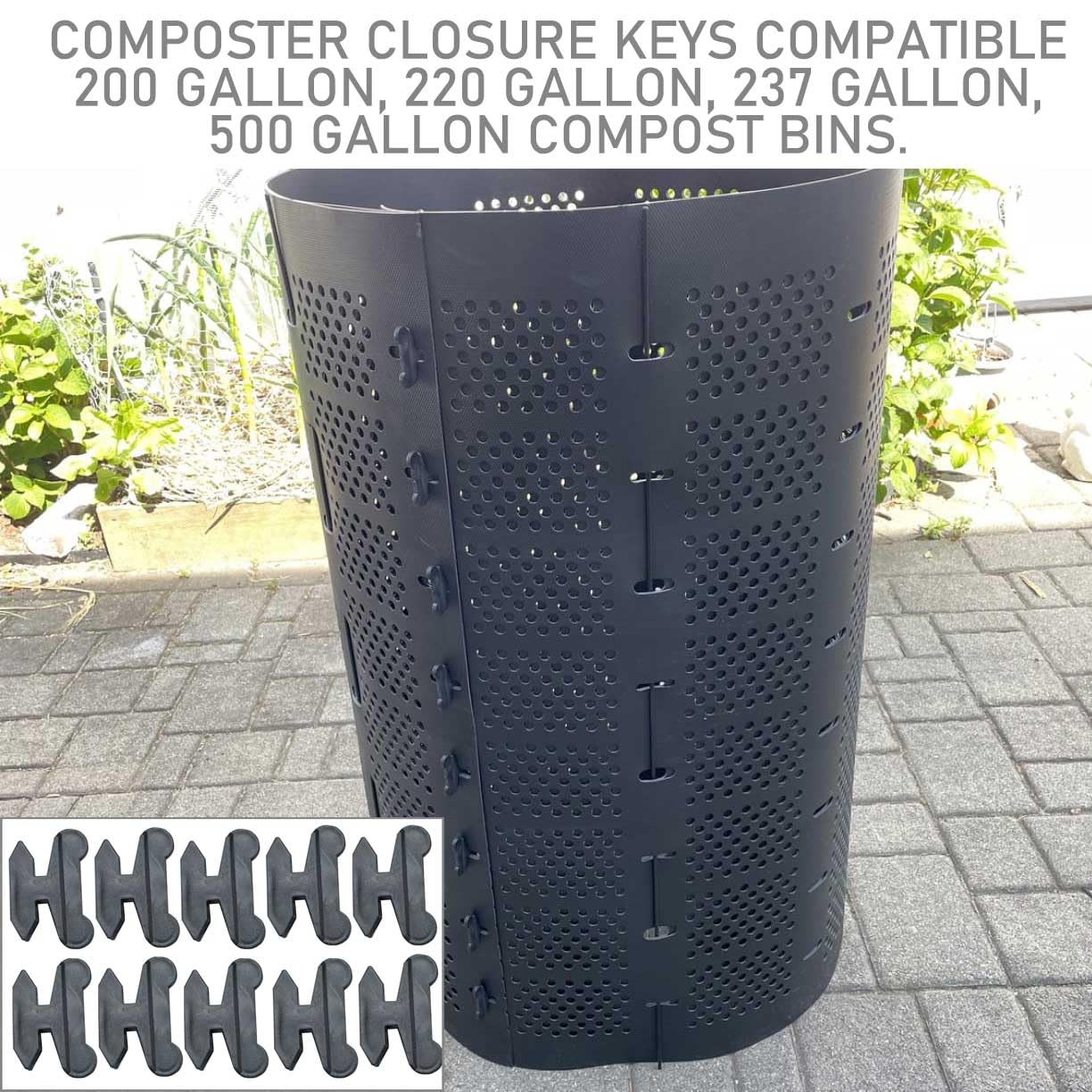 10 Pack Composter Closure Keys Easy to Setup Compost Bin Accessory with Majority Compatible Compost Bins