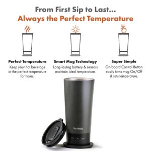 Nextmug Go - Temperature-Controlled, Self-Heating Travel Mug (Graphite - 16 oz.)