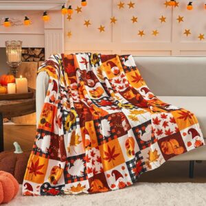 halloween blanket, thanksgiving pumpkin blanket, 39 x 29 inch super soft flannel pumpkin sunflower pattern printed halloween throw blanket,fall bedding, travel portable quilt for kids, adults