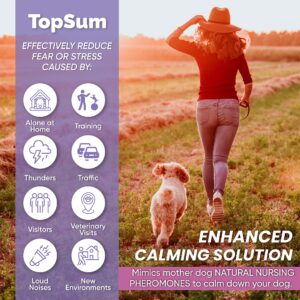 TopSum Dog Calming Diffuser Refills: 4 Pack Dog Pheromones Calming Diffuser Refills - Dog Appeasing Pheromone - Pheromones for Dogs - Calming Pheromones for Dogs, 4 Pack (Purple)