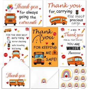 jetec 100 set bus driver thank you cards school bus driver appreciation gifts bulk bus driver greeting cards with envelopes and stickers for school bus driver appreciation day