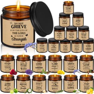 bbto 12 pcs christian scented candles bulk 3.5 oz inspirational christmas gifts bible verse candle for women coworkers birthday wedding sunday school church appreciation gifts(brown)