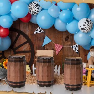 Teenyyou 3 Pcs Western Cowboy Party Decoration Pirate Barrel Decoration Pirate Party Decorations Cowboy Baby Shower Decorations Wooden Barrel Cardboard Barrel Western Prop Decoration