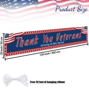 Thank You Veterans Banner, Veterans Day Decorations Outdoor, Veterans Day Banner, Veterans Day Yard Sign, Patriotic Veterans Day Outdoor Banner