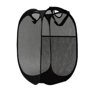 foldable laundry net basket laundry collapsible mesh hamper 14" x 14'' x 24" black