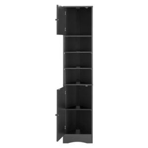 Merax Corner Cabinet Freestanding Floor Bathroom Storage Space Saver with Doors and Adjustable Shelves for Home, Kitchen, Tall Slim