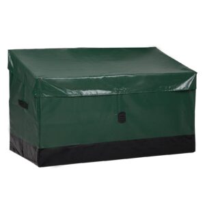 48 * 24 * 29inch 130 gallon waterproof deck box, portable outdoor pvc storage box for all weather, perfect for camping boat garden poolside yard, tool-free assembly,green