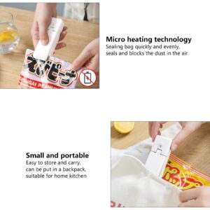 Portable Mini Bag Sealer, with Magnet USB Charging Plastic Bag Sealing Machine for Snacks Chips Fresh Storage Home Kitchen Use (White)