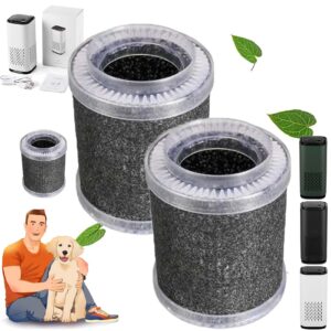 puppy mothers pet air purifier, with true hepa 3-in-1 filters, pet air purifiers for home cat pee smell, covers up to 990 ft², quiet 360° intake air cleaner for dust smoke odor dander (2*filter)