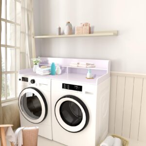 OXBZKMY Washer and Dryer Countertop with 2-Tier Shelf, Laundry Countertop Table Top with Storage Space for Small Apartment Laundry Rooms Kitchens Organization (Lilac)