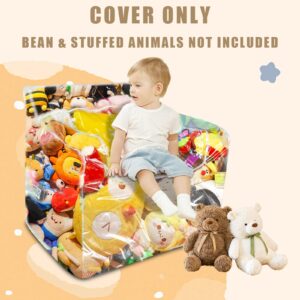 REANRO Stuffed Animal Bean Bag Storage, Clear PVC Stuffable Animal Storage Chair Cover, Bean Bag Chair with Armrest and Handle, Waterproof Toys Storage Organizer for Kids Toddler Boys Girls