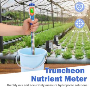 CIZTADA Truncheon Nutrient Meter for Hydroponic Digital Conductivity Tester for Water EC and TDS Meter with EC CF 500ppm 700ppm for Indoor Plant Grow Hydro Reservoir Tank Aeroponic Garden