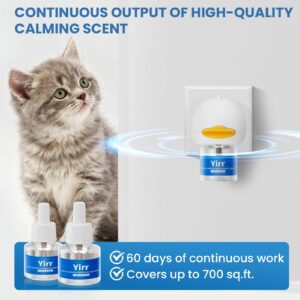 Cat Pheromones Calming Diffuser, Yirr Cat Calming Diffuser, Therapet MD Cat Diffuser, Cat Diffuser Calming Multicat, Relaxing Pheromone for Cats Relief Stress Anxiety Fighting Scratching, 2 Pack(48ml)