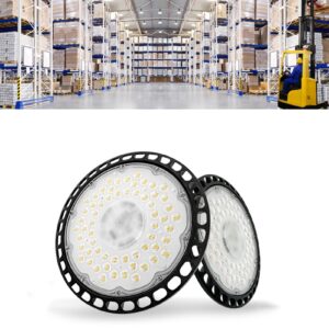 gzylch led high bay light 200w, lighting for warehouse, commercial lighting fixture w/plug for garage shop warehouse workshop,4pack,150w