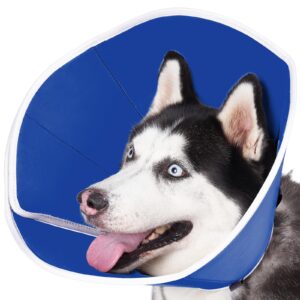 barkless dog cone collar, soft cone for dogs after surgery to stop licking, alternative to cone of shame for large medium small dogs, adjustable elizabethan collar, ideal for neuter and wound care