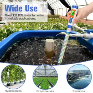 CIZTADA Truncheon Nutrient Meter for Hydroponic Digital Conductivity Tester for Water EC and TDS Meter with EC CF 500ppm 700ppm for Indoor Plant Grow Hydro Reservoir Tank Aeroponic Garden