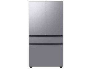 samsung bespoke 23 cu. ft. 4-door french door smart refrigerator with beverage center in stainless steel, counter depth