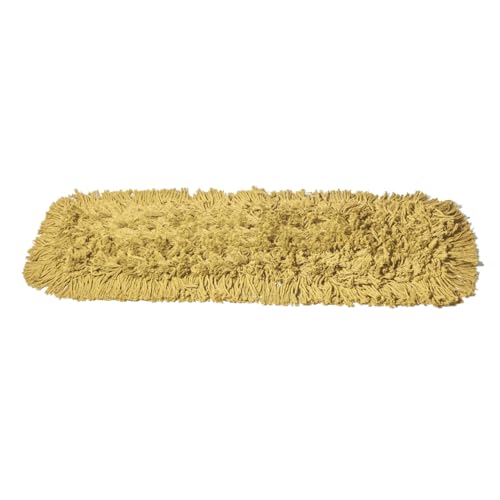 24 Inch Yellow Dust Mop with Metal Handle and 24 Inch Dust Mop Refill Bundle - 6 Mop Sets and 6 Refills