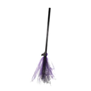 holibanna 1pc halloween broom besom for party creative halloween besom witch broomstick costume witch broom halloween decoration witch broom party decoration besom prop purple plastic