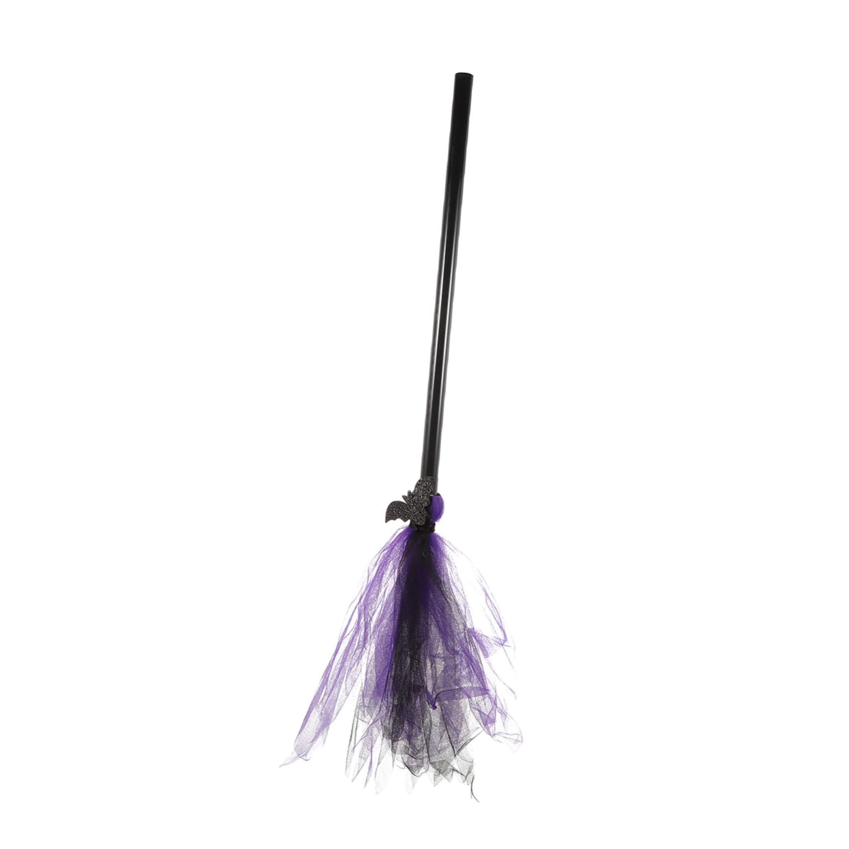 Holibanna 1pc Halloween Broom Besom for Party Creative Halloween Besom Witch Broomstick Costume Witch Broom Halloween Decoration Witch Broom Party Decoration Besom Prop Purple Plastic