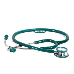 lightweight stethoscope for doctors, nurses, students, home health use, professional pediatric, medical, cardiology (green)