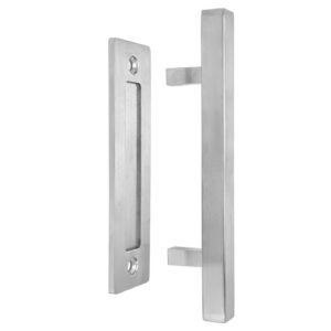 TANIQIACA Stainless Steel Sliding Barn Door Handle - Double Sided Brushed Finish, Ergonomic & for Garage, Barn, Closet - Installation for Home & Commercial Use