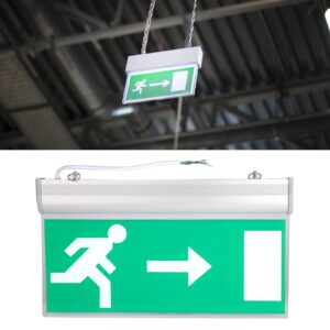 Emergency Exit Sign, Acrylic LED Exit Sign, Photoluminescent Exit Sign, Exit Sign with Emergency Lights for Hotel Shopping Malls Supermarkets Hospital