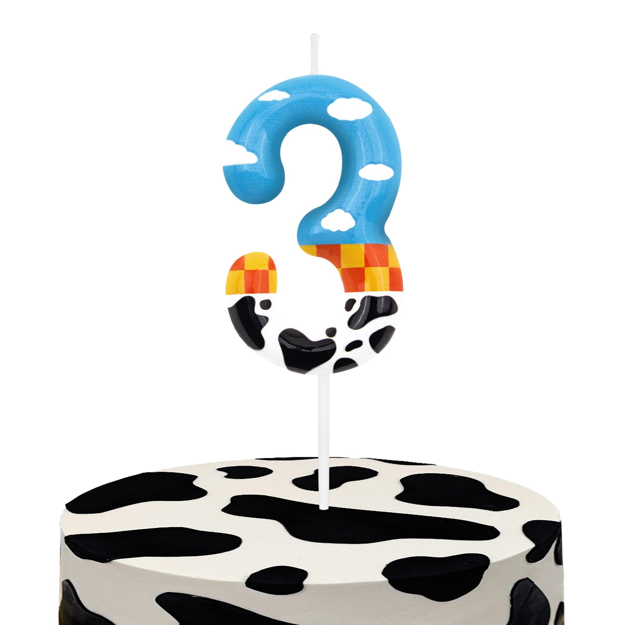 Toy Inspire Game Story 3rd Birthday Number Candles, Number 3 Candle Cake Toppers for Cartoon Story Themed Parties, 3rd Birthday Cake Candles for Boys and Girls, Kids Party Supplies