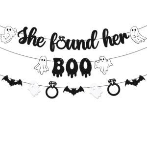 she found her boo banner halloween bachelorette banner halloween bridal shower decorations ghost bats spooky theme boochelorette bridal shower engagement wedding party supplies