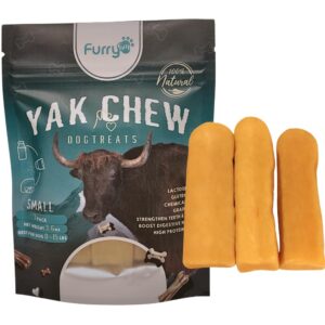 furry fam | yak cheese himalayan dog chews - dog treats for small breed - yak chews long lasting - dental chews for dog - healthy dog treats (small - 3 sticks)